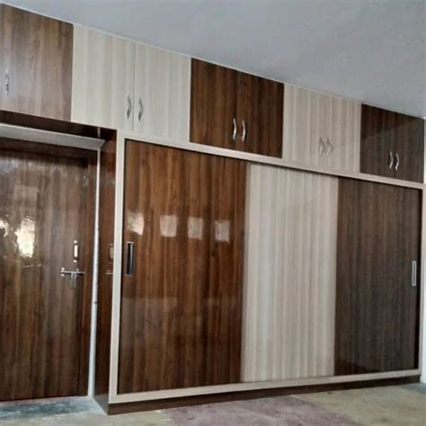 Doors Plywood Sliding Door Wooden Glossy Wardrobe Without Mirror At Rs Sq Ft In Alwar