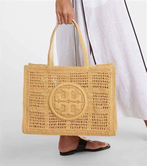 Tory Burch Ella Large Crochet Raffia Tote Bag Tory Burch