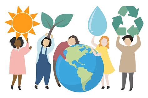 Изменение климата детей Png клипарт иллюстрация на прозрачном фоне