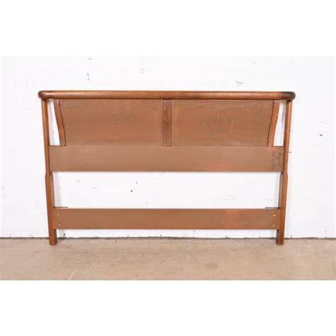 1960s Barney Flagg For Drexel Parallel Walnut And Cane Full Size