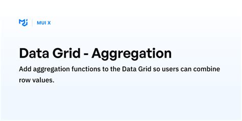 Data Grid Aggregation Mui X