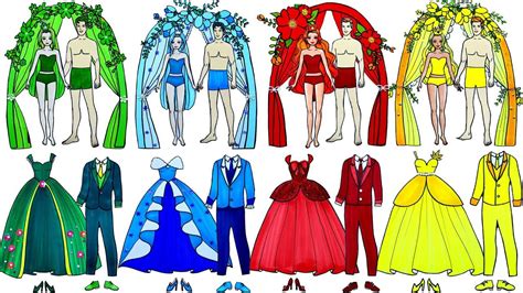 Paper Dolls Dress Up Barbie Story Wedding Paper Doll Dresses Handmade