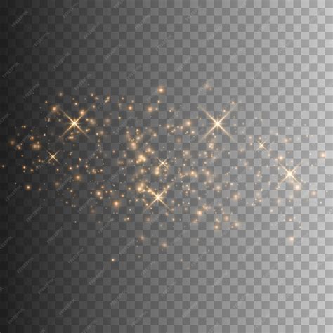 Efeito De Luz Dourada Com Partículas De Brilho Vetor Nuvem Estrelada