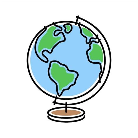 Globo Terr Queo Dibujado En Un Color De Premium Vector Freepik