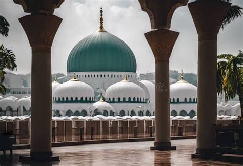 Eid Umbrella April Prayers Closed Eid Prayers Mosque Indonesia Friday