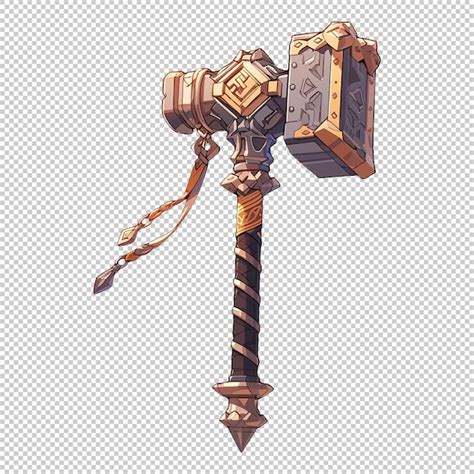 Premium PSD 2d Ancient War Hammer Weapon Game Asset Animation Design