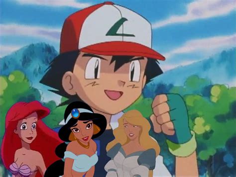 Ariel Jasmine And Odette Admire Ash Ketchum By Stonekieran07 On Deviantart
