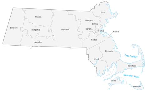 Massachusetts State Map Places And Landmarks Gis Geography