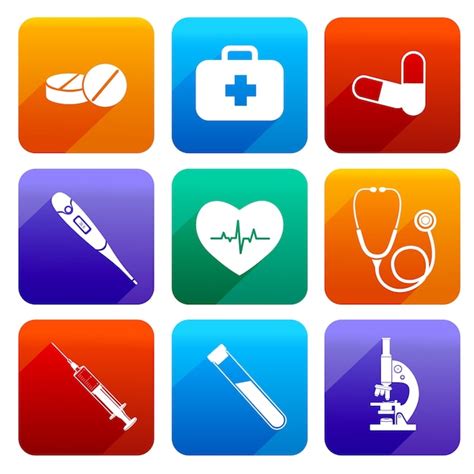 Nueve Iconos De Medicina Descargar Vectores Gratis