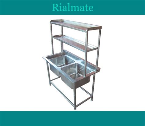Silver 4 Rialmate Stainless Steel Two Sink Unit With Two Overhead