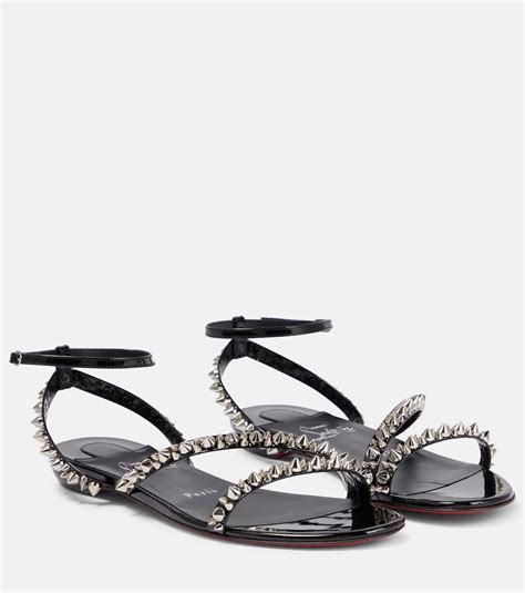 Mafaldina Spikes Leather Sandals In Black Christian Louboutin Mytheresa