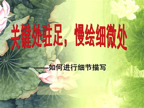初中作文指导：作文细节描写 课件共44张ppt 21世纪教育网