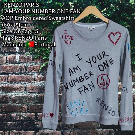 Kenzo Paris I Am Your Number One Fan Aop Embroidered Sweatshirt