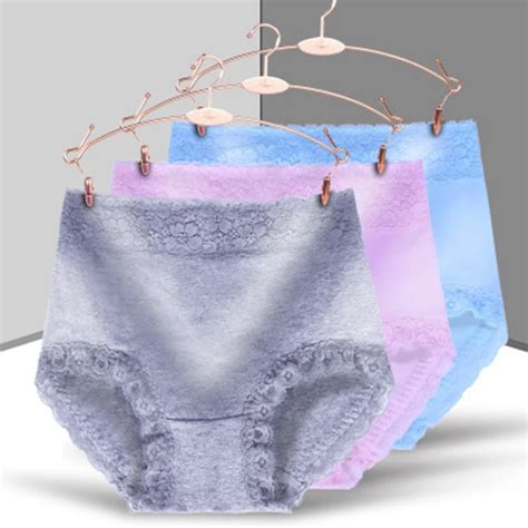 Cotton High Waist Underwear Women Lace Sexy Soft Panties Women Briefs