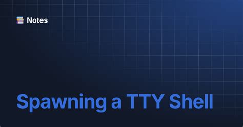 Spawning A Tty Shell Notes