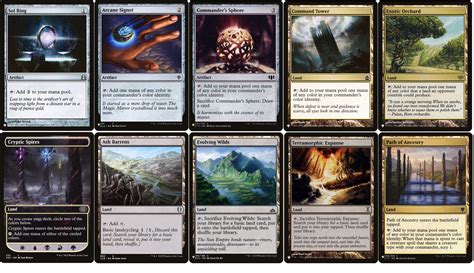 Multicolor Mana Commander Deck Builder Starter Pack Kit Lands Artifact