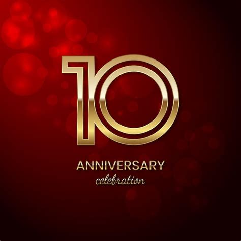 Premium Vector 10th Anniversary Celebration Golden Anniversary Logo