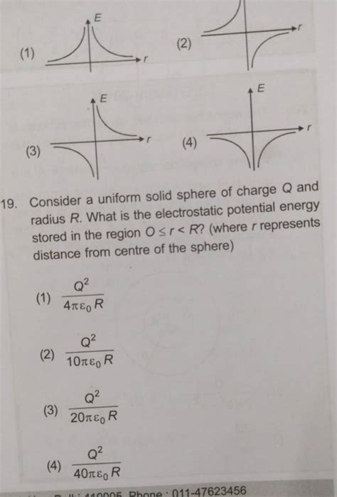 Consider A Uniform Solid Sphere Of Charge Q And Radius R What Is The Ele