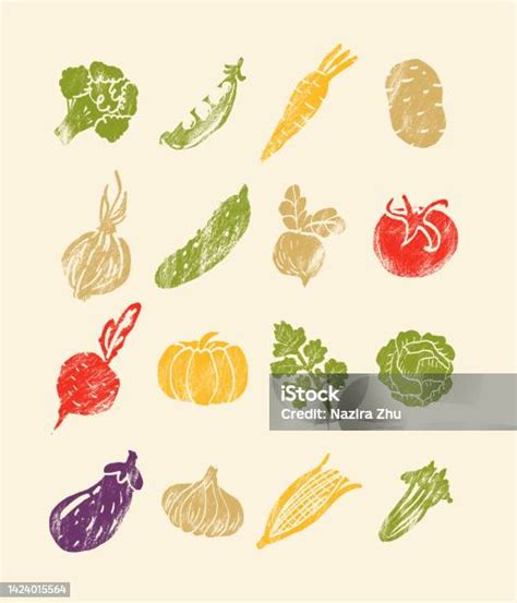 야채 녹지 및 콩과 식물 추상 그림 플랫 벡터 야채 아이콘 그려진 스타일 아이콘에 대한 스톡 벡터 아트 및 기타 이미지 아이콘 양배추 0명 Istock