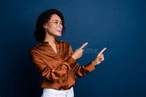 Photo Of Adorable Excited Lady Wear Silk Brown Shirt Spectacles Looking
