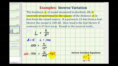 Inverse Variation Real Life Examples