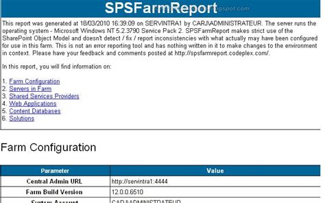 Get The Sharepoint Farms Detailed Report Birds Eye View