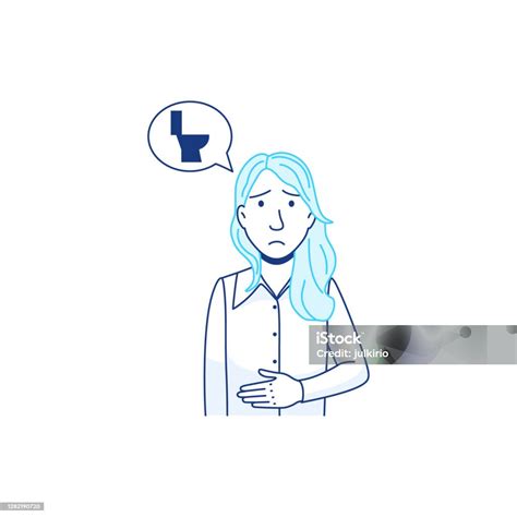 설사 구토 개념 변비 메스꺼움 라인 아이콘 아픈 여자는 구토 구호가 필요합니다 임신 바이러스 독감 질환 식중독 증상 어린 소녀는