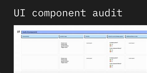 UI Component Audit Template Figma