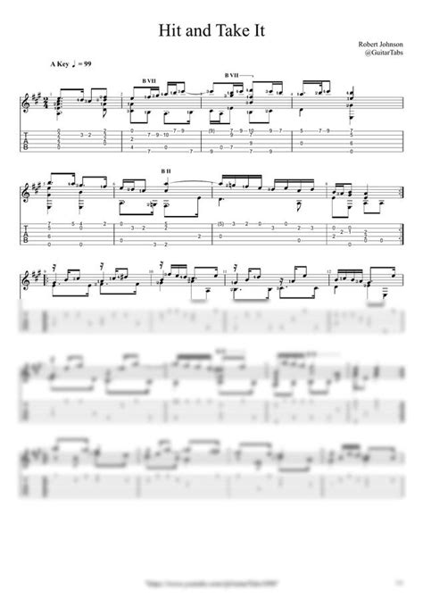 악보 Robert Johnson Hit And Take It By Guitartabs