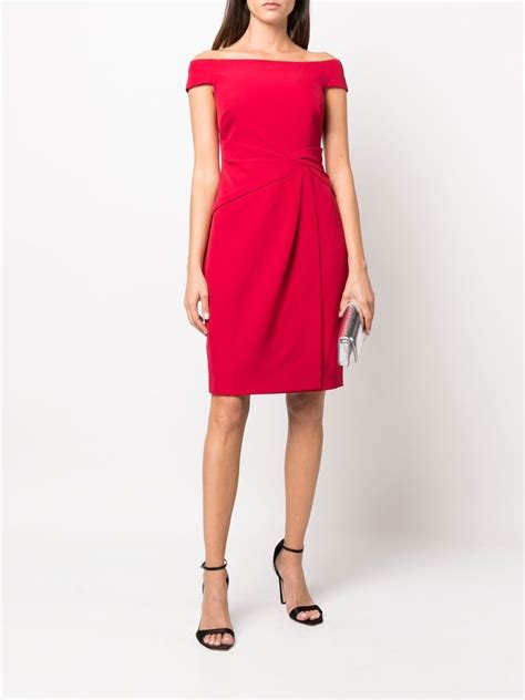 Lauren Ralph Lauren Off Shoulder Pinched Waist Midi Dress Farfetch