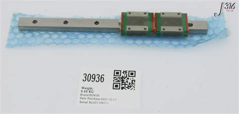 30936 HIWIN LINEAR GUIDE RAIL BLOCK 24CM RAIL LOT OF 2 NEW