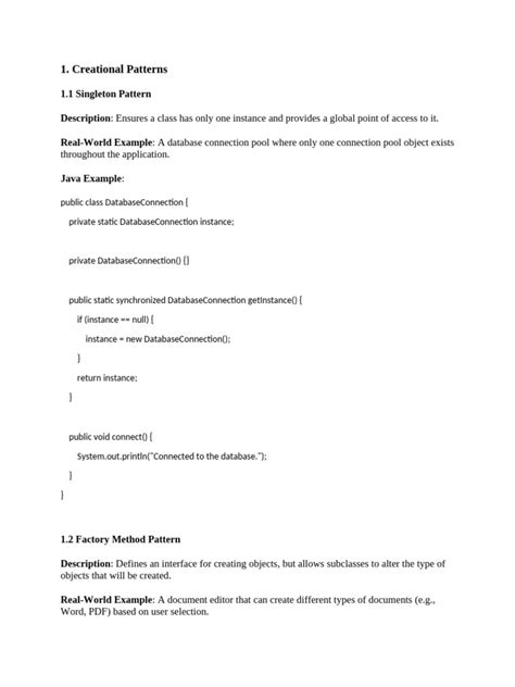 Design Patterns With Examples Pdf Class Computer Programming Method Computer Programming