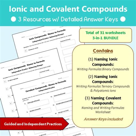 Naming Ionic And Covalent Compounds Bundle Nomenclature Activities