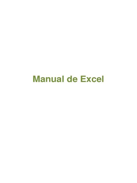 Manual Excel Pdf Microsoft Excel Archivo De Computadora