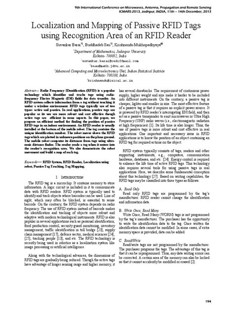 localization and mapping of passive rfid tags using recognition area of