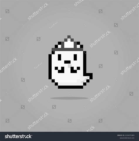 8 Bit Pixel Ghost Cute Flying Stock Vector Royalty Free 2136371483