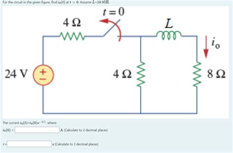 solved for the circuit in the given figure find io t at t