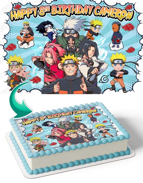 Naruto Boruto Ninja Team Edible Cake Toppers Ediblecaketopper