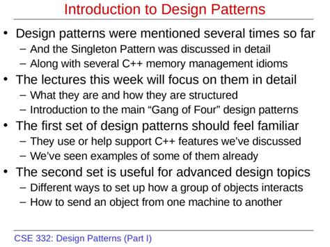 ppt cse 332 design patterns part i introduction to design patterns