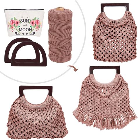 Webeedy Macrame Bag Diy Kit For Adults Beginners Macrame Purse Kit For