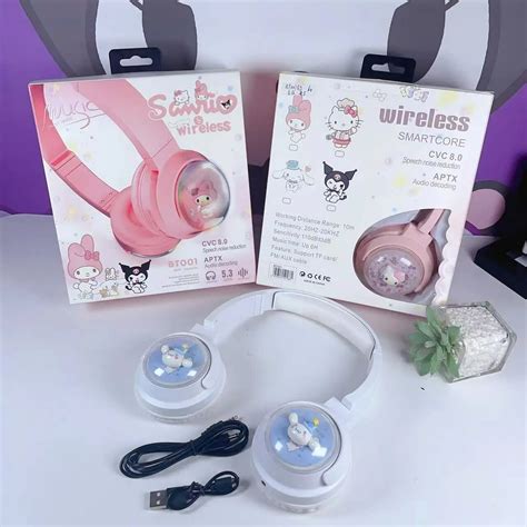 Hello Kittys Auriculares Inalámbricos Stitch Sanrioes Cascos Con