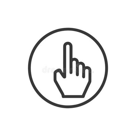 Hand Click Cursor Icon In Circle Pointer Ui Element Stock Vector