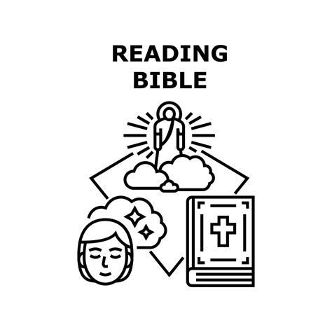 Reading Bible Vector Concept Black Illustration 9756183 Vector Art At