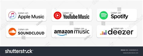Popular Music Streaming Services Listen On Stock Vector Royalty Free