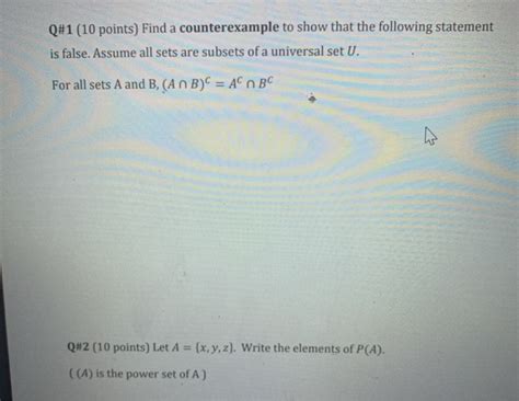 Solved Q 1 10 Points Find A Counterexample To Show That