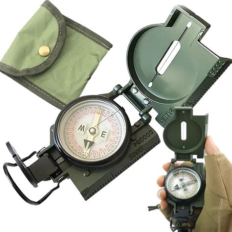 Professional Tactical Military Compass Metal Lockable Ruler