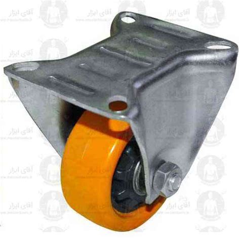 چرخ نارنجی کفی ثابت Pu پایه فلزی آقای ابزار