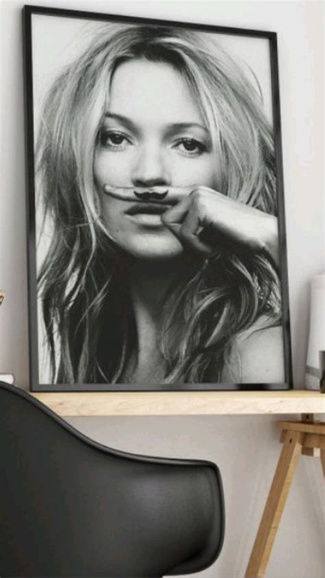 Kate Moss Poster Kate Moss Print Kate Moss Art Print Moustache Print