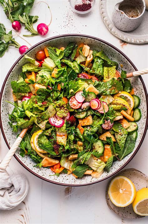Easy Lebanese Fattoush Salad Recipe Pita Bread Salad