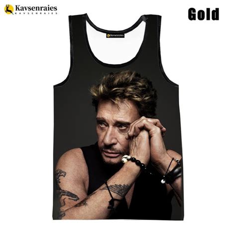 Johnny Hallyday 3d Print Tank Tops Men Women Summer Fashion Casual